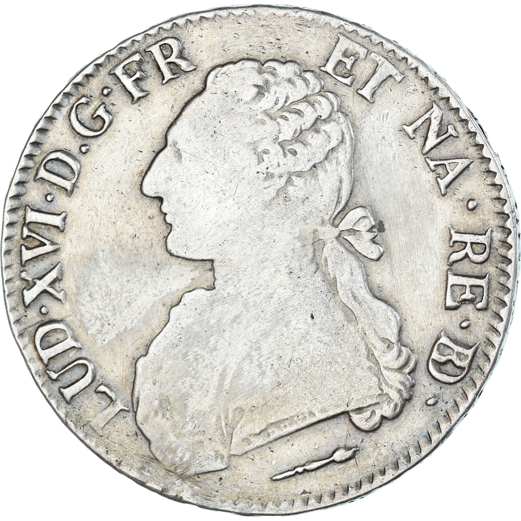 Coin, France, Louis XVI, Écu de Béarn aux branches d'olivier, 1784, Pau
