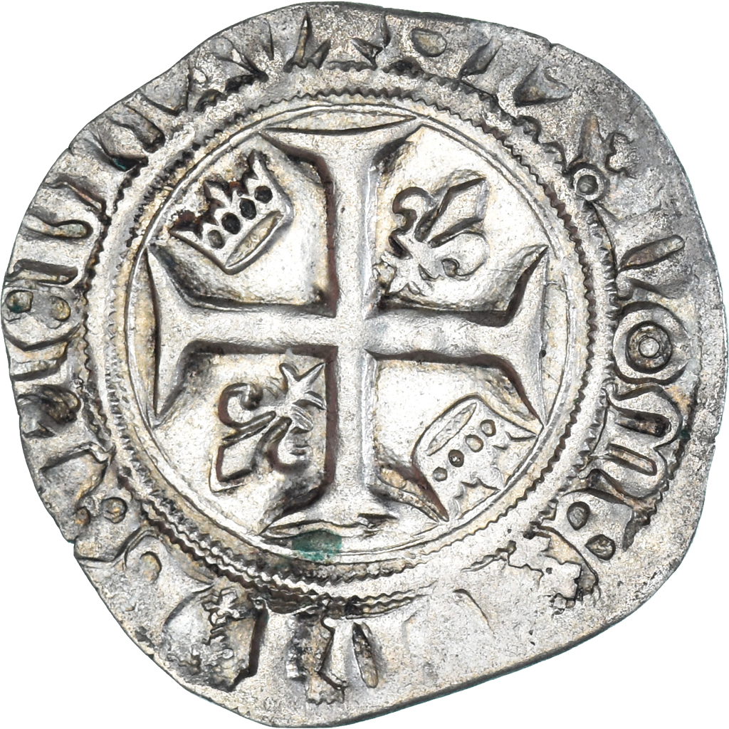 Coin, France, Charles VI, Blanc Guénar, 1380-1422, Sainte-Ménéhould