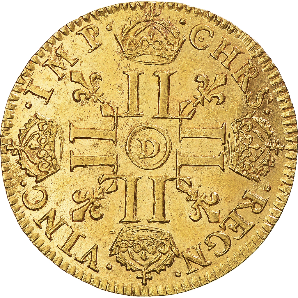 France, Louis XIV, Louis d'or au buste juvénile, 1661, Lyon, Gold,