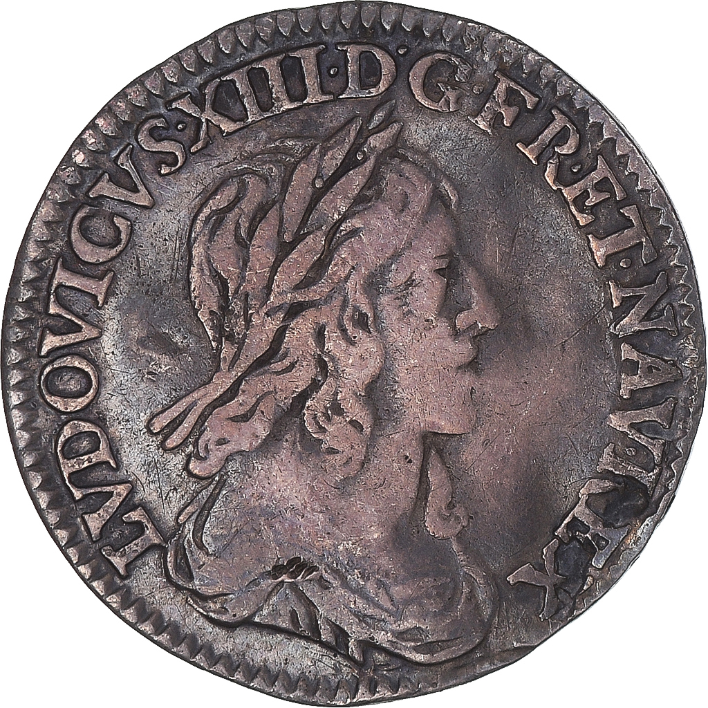 Coin, France, Louis XIII, 1/12 Ecu, 2ème poinçon de Warin, 1643, Paris