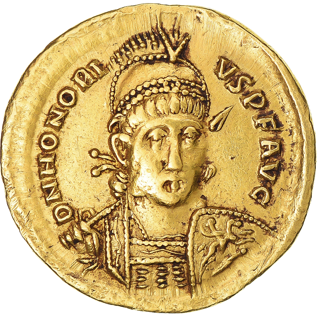 Coin, Honorius, Solidus, 408-420, Constantinople, , Gold, RIC:X-201