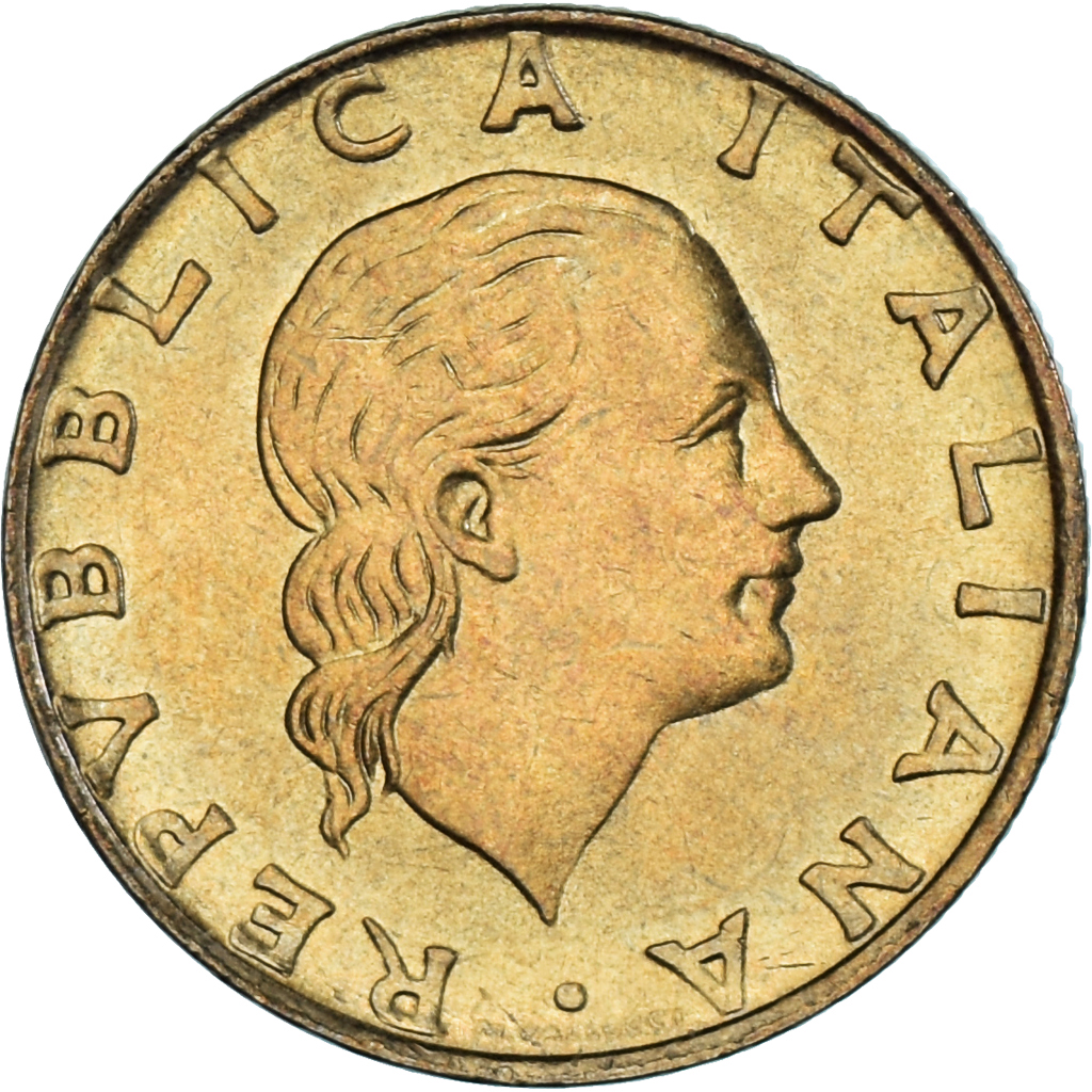 Coin, Italy, 70th Anniversary of Military Aviation, 200 Lire, 1993, Rome