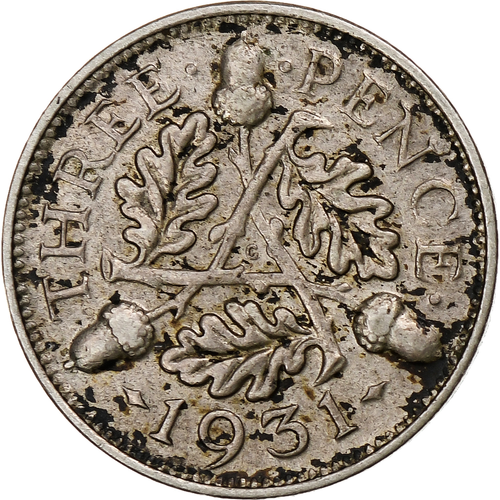 Great Britain, George V, 3 Pence, 1931, , Silver, KM:831 | European Coins