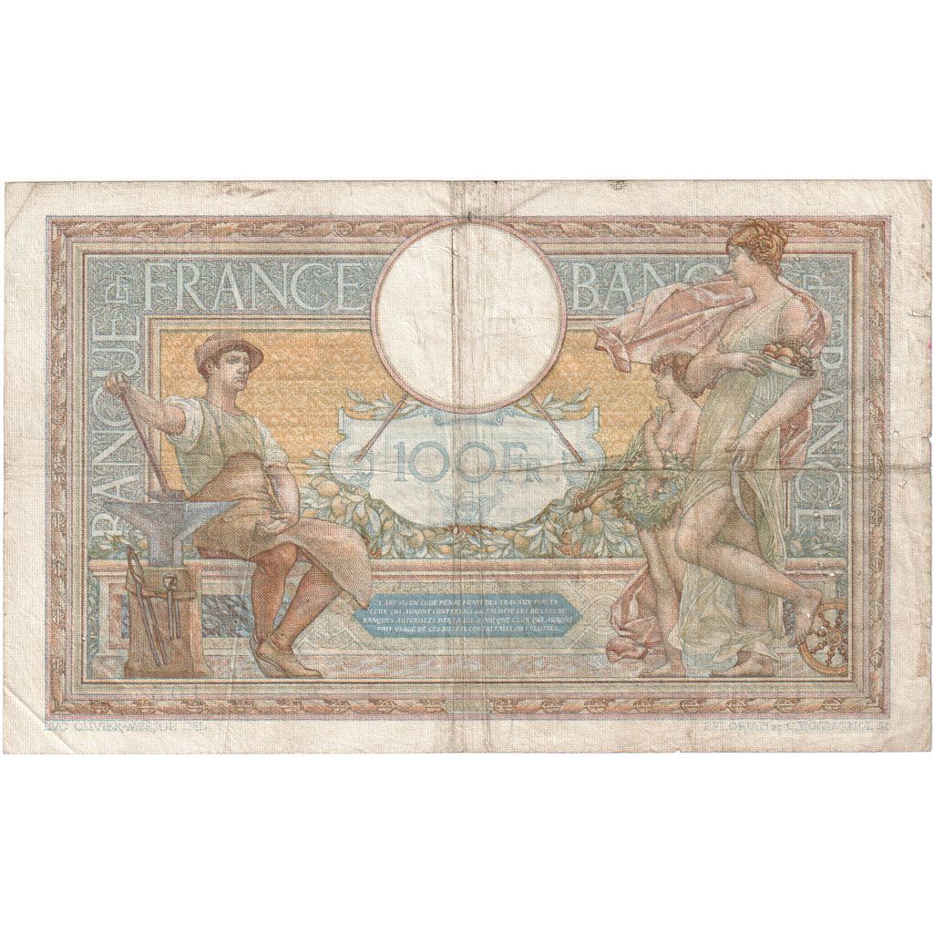 France, 100 Francs, Luc Olivier Merson, 1933-02-16, J.39288, VF(20-25)