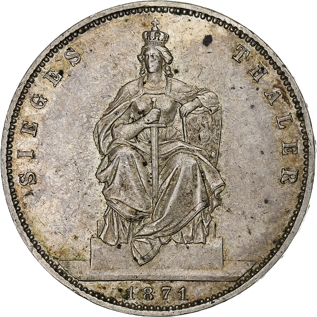 German States, PRUSSIA, Wilhelm I, Thaler, 1871, Berlin, Silver,