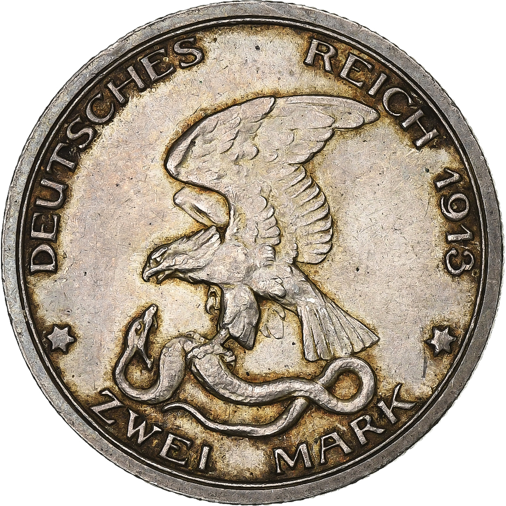 German States, PRUSSIA, Wilhelm II, 2 Mark, 1913, Berlin, Silver,