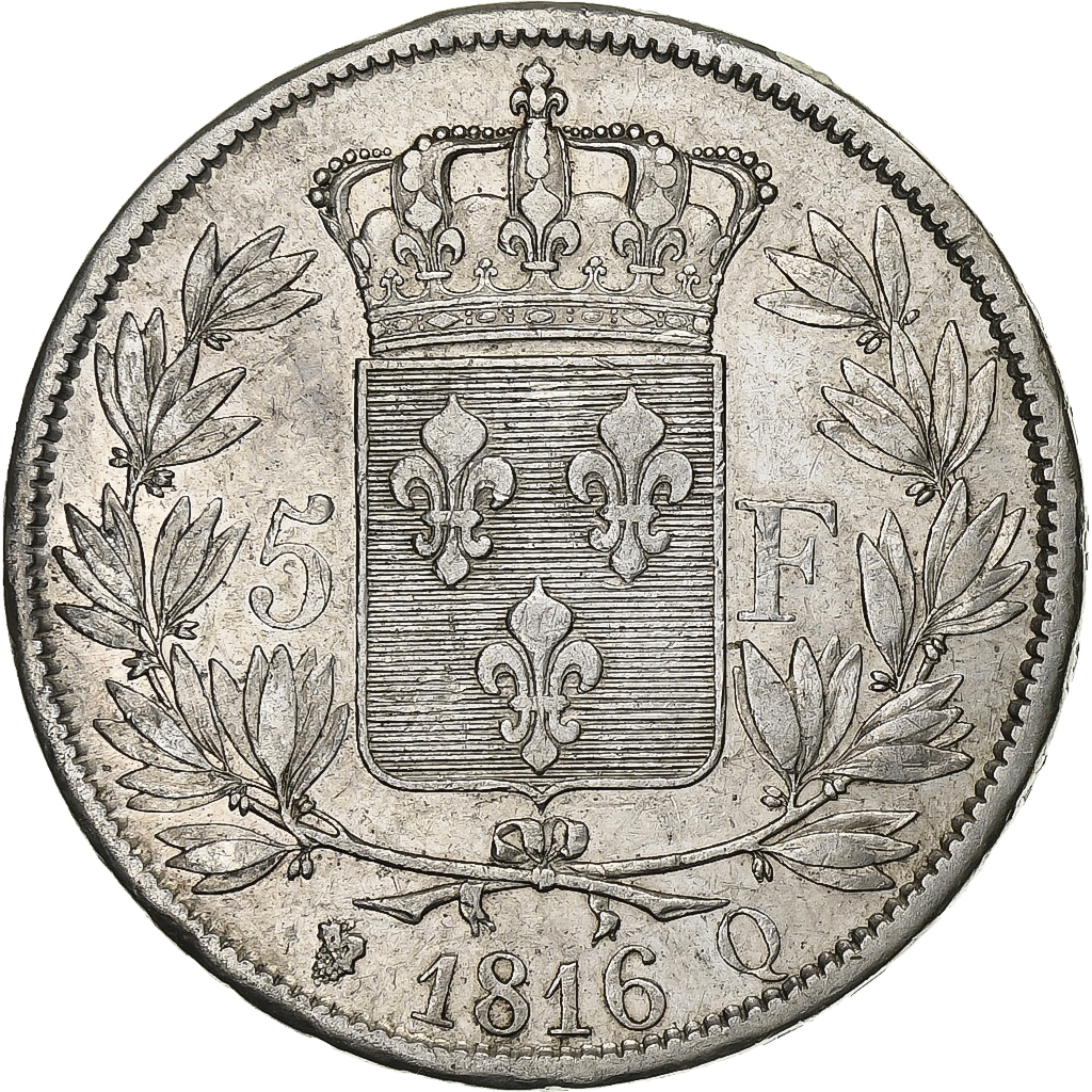 France, 5 Francs, Louis XVIII, 1816, Perpignan, Silver, , KM:711.11