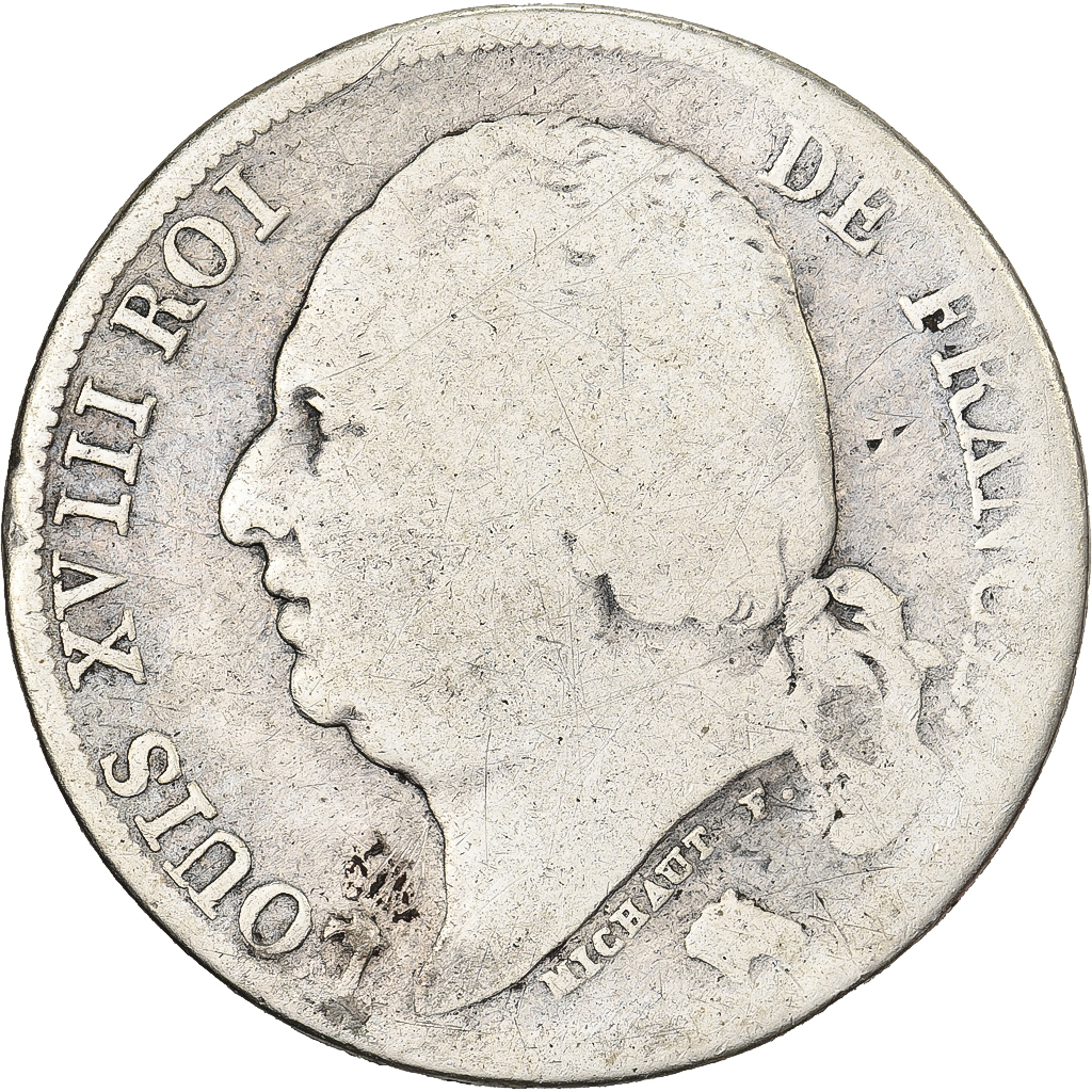 France, Louis XVIII, Franc, Louis XVIII, 1822, Paris, Silver, , KM:709.1
