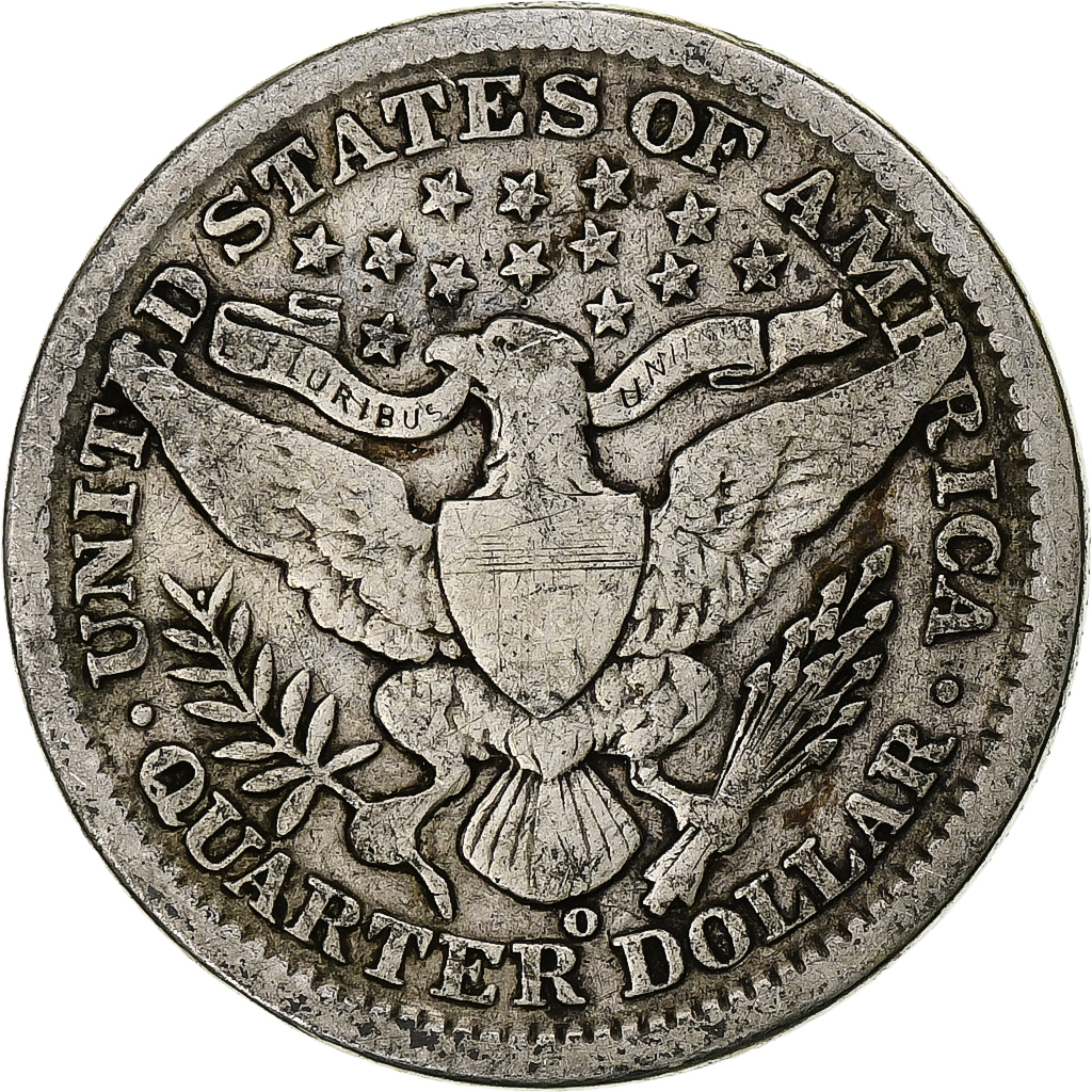 United States, Quarter, Barber Quarter, 1907, New Orleans, Silver,