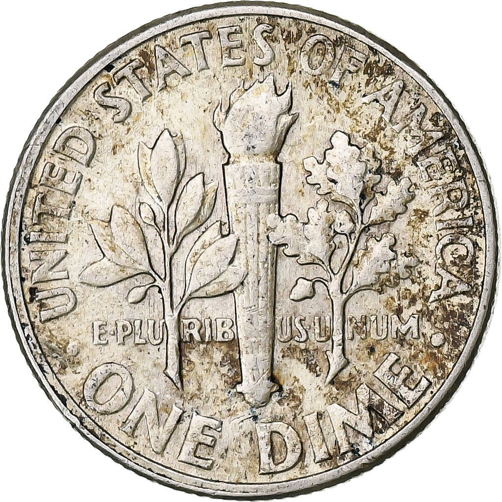 United States, Dime, Roosevelt Dime, 1956, Philadelphia, Silver,