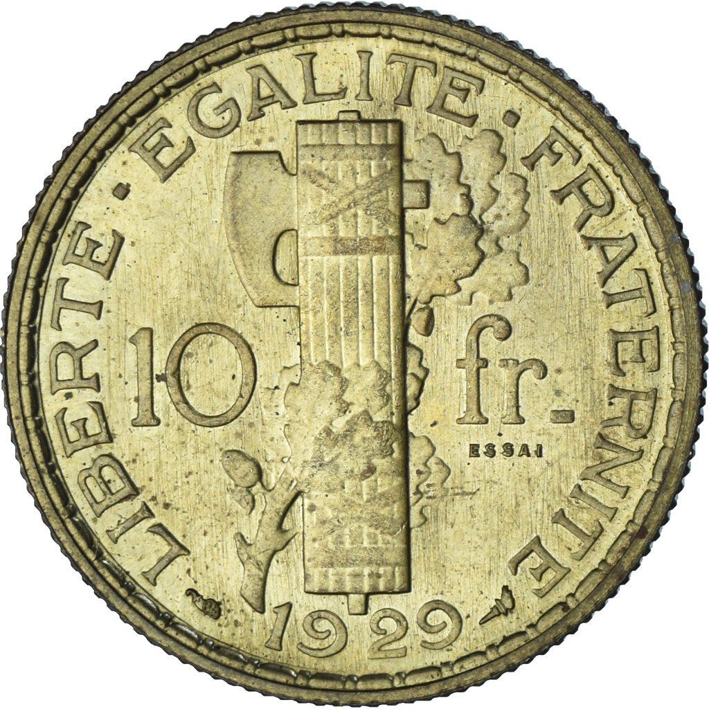 France, 10 Francs, Concours de Morlon, 1929, Paris, ESSAI, Cupro-Aluminium