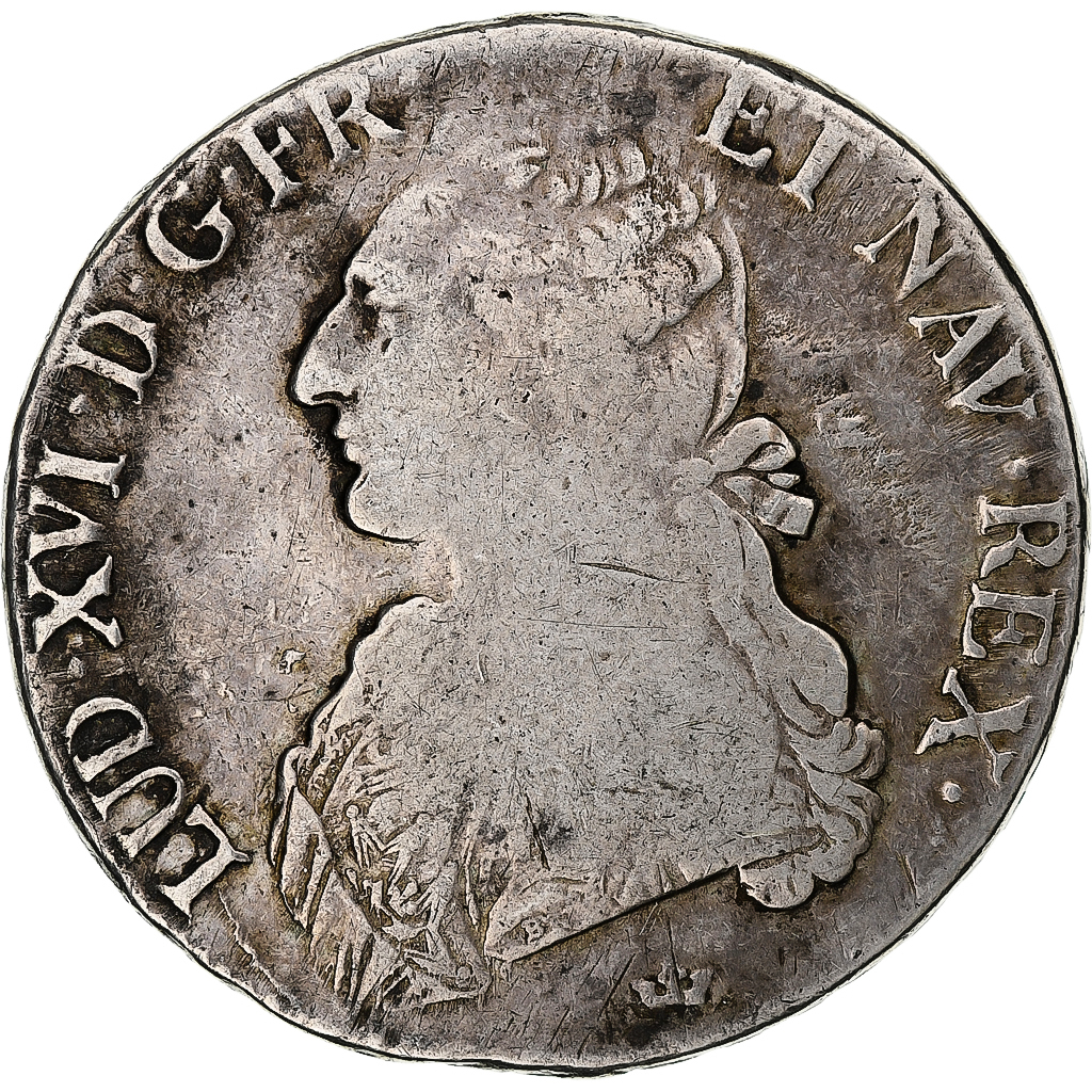 France, Louis XVI, Ecu aux branches d'olivier, 1789, Toulouse, Silver