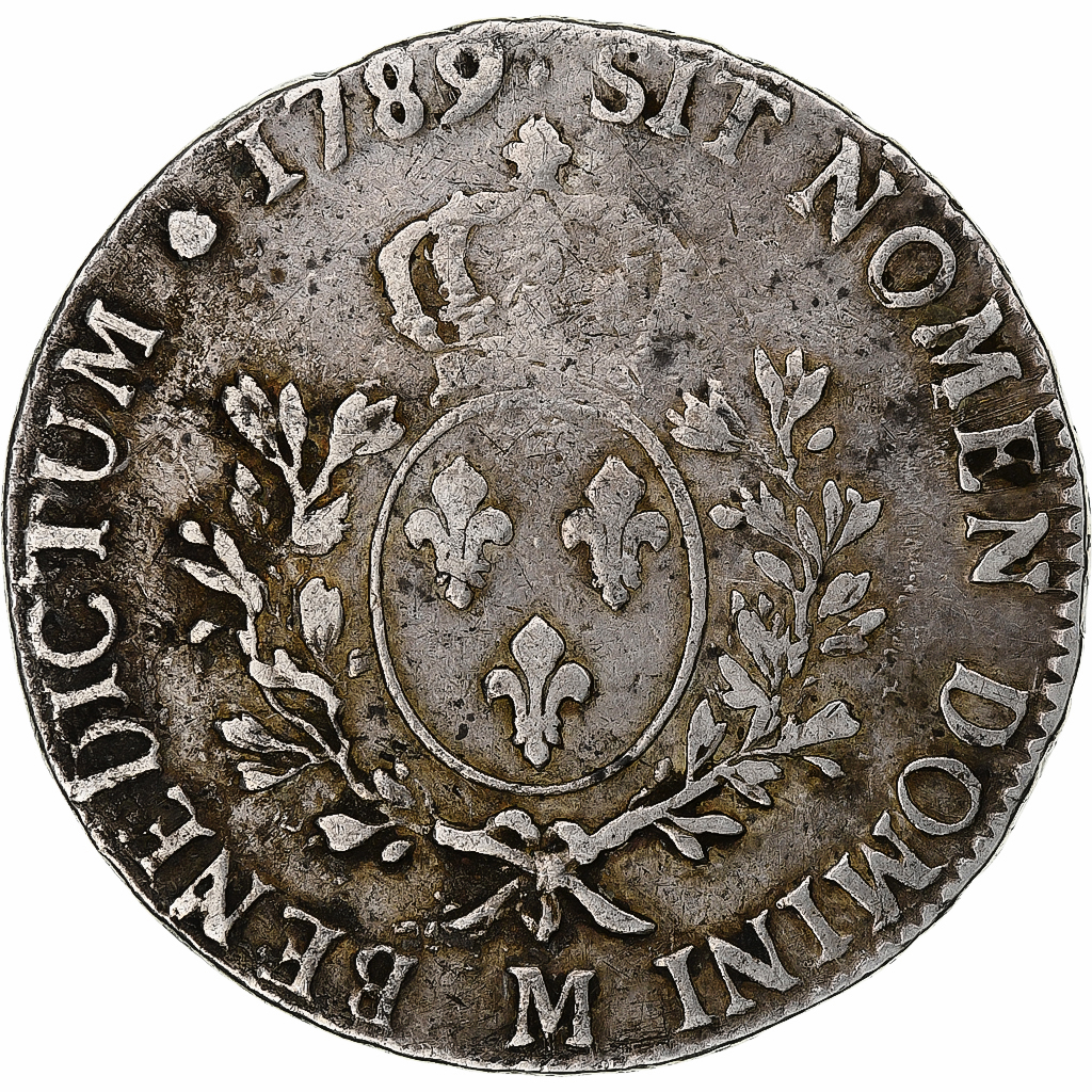 France, Louis XVI, Ecu aux branches d'olivier, 1789, Toulouse, Silver