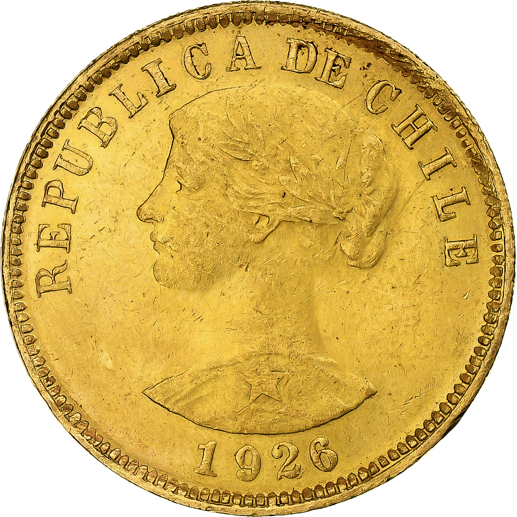Chile, 100 Pesos, 1925, Santiago, Gold, | South American Coins