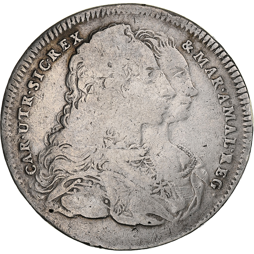 Italy, Kingdom of Naples, Charles III, Piastre, 1747, Naples, Silver,