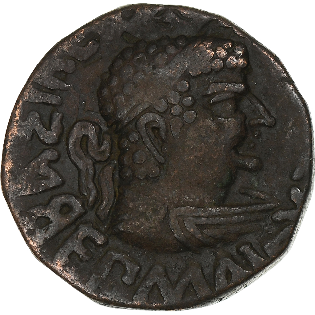 Baktrian Kingdom, Hermaios, Tetradrachm, Late 1st century BC, Bronze,