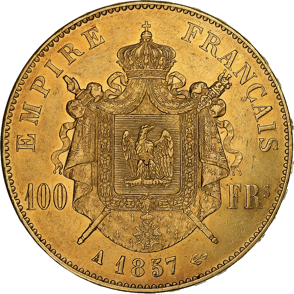 France, Napoleon III, 100 Francs, 1857, Paris, Gold, , Gadoury:1135