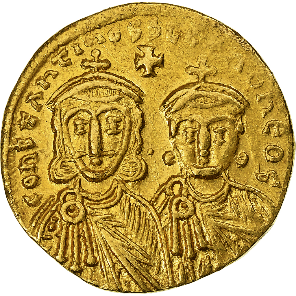 Constantine V and Leo IV, Solidus, 751-775, Constantinople, Gold,