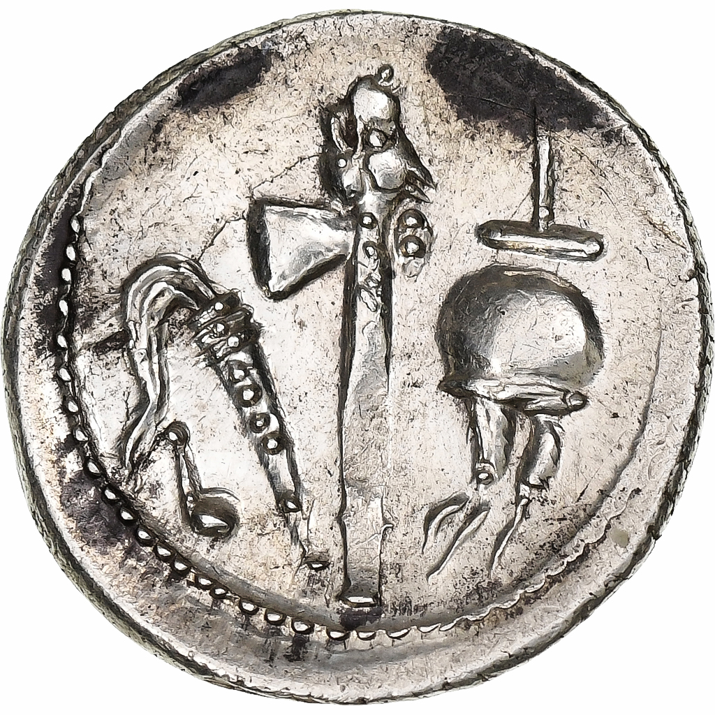 Julius Caesar, Denarius, 49-48 BC, Itinerant mint, Silver, | Roman ...
