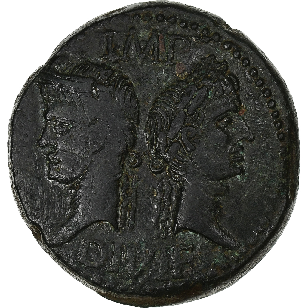 Augustus & Agrippa, Dupondius, 9-3 BC, Nîmes, Bronze, , RIC:158