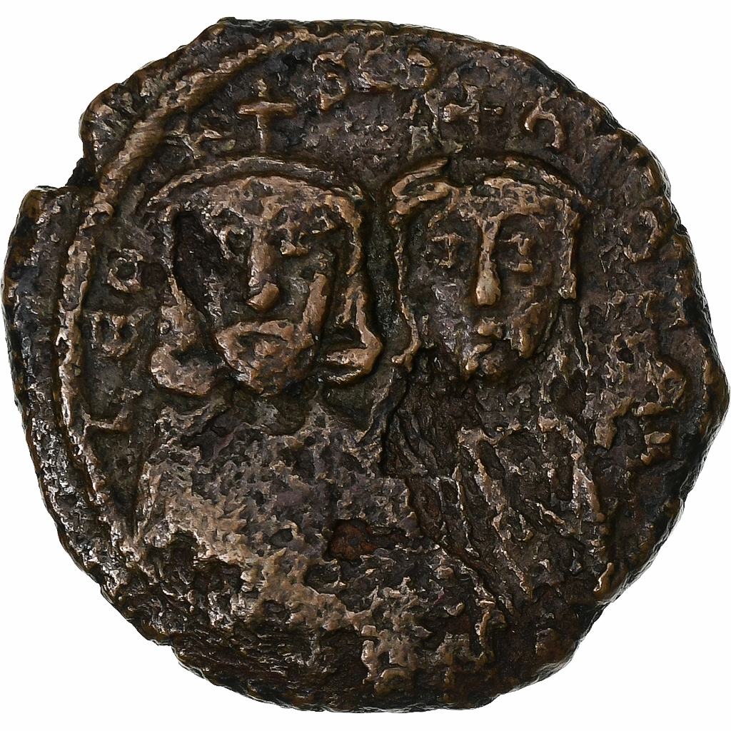 Leo V with Constantine, Follis, 813-820, Constantinople, Copper,