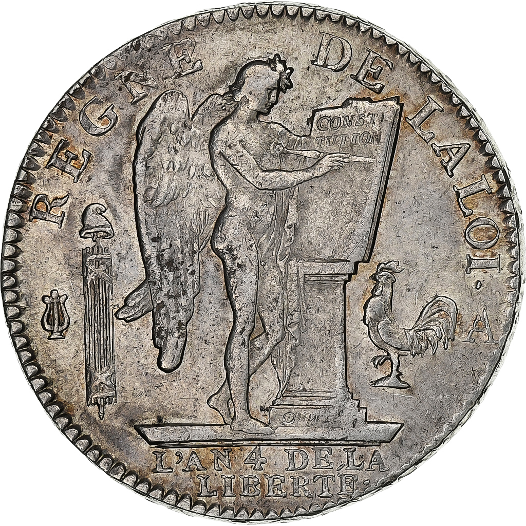 France, Louis XVI, Ecu de 6 Livres, 1792 / AN 4, Paris, Variety, Silver