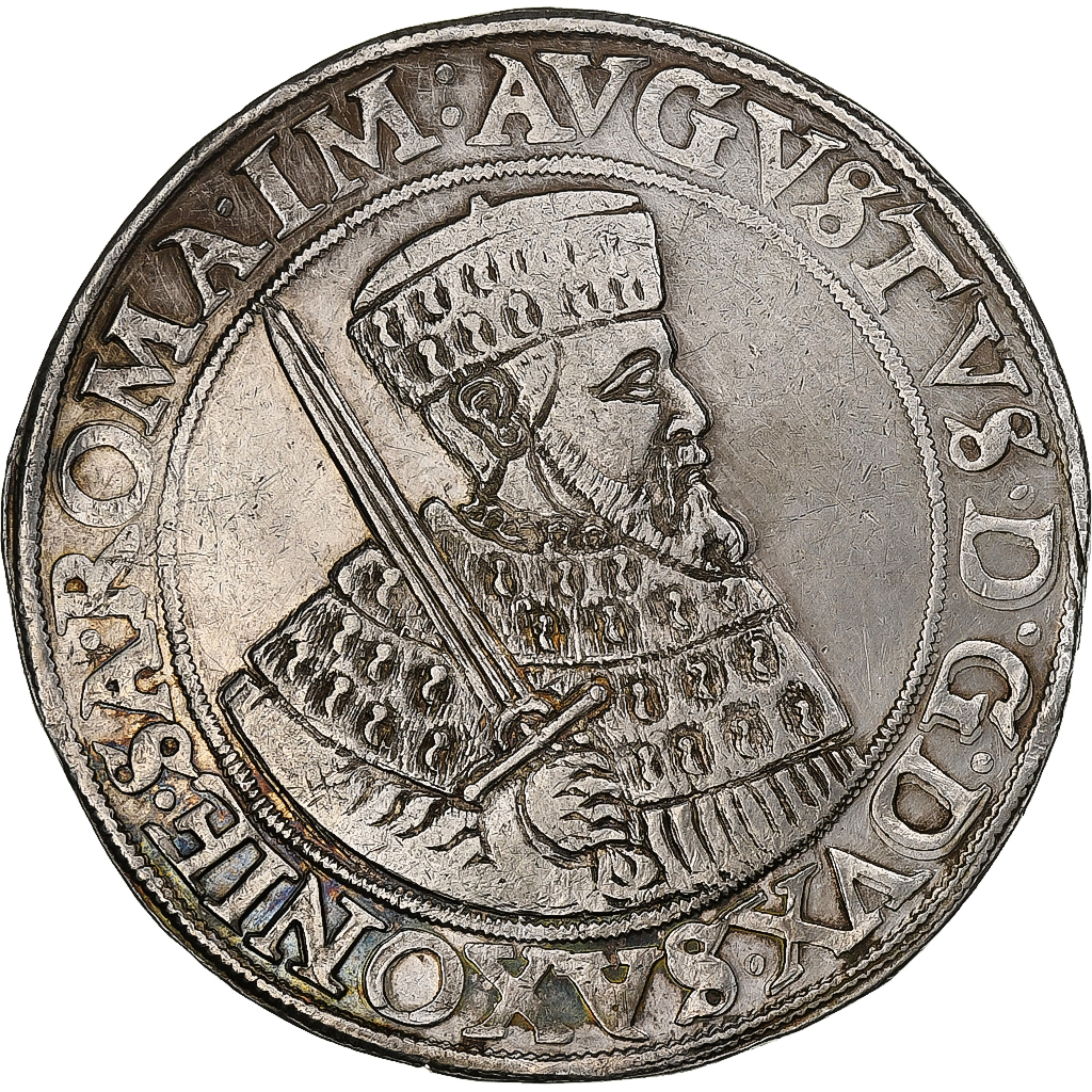 Electorate of Saxony, August I, Thaler, 1555, Dresden, Silver,
