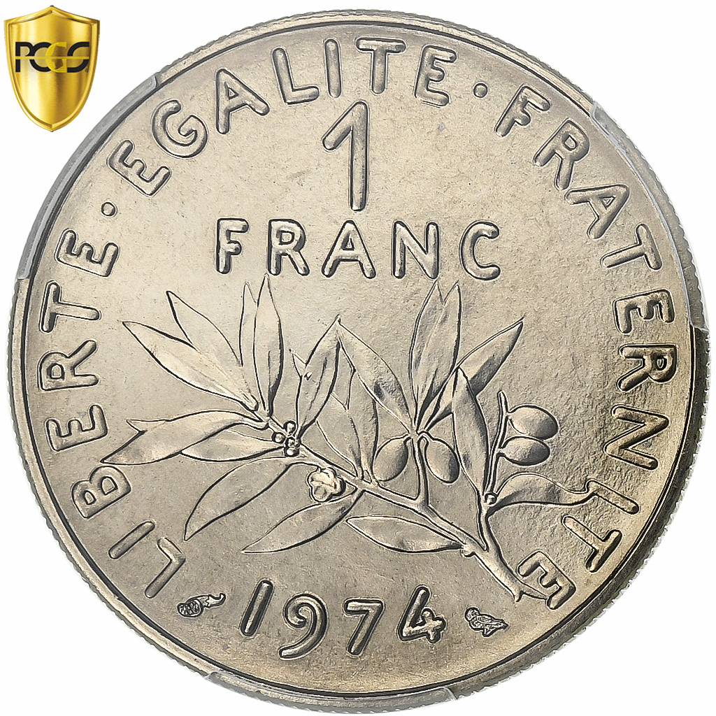 France, 1 Franc, Semeuse, 1974, Paris, Nickel, PCGS, , Gadoury:474, KM:925.1