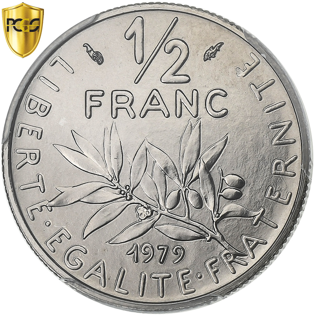 France, 1/2 Franc, Semeuse, 1979, Paris, Nickel, PCGS, , Gadoury:429