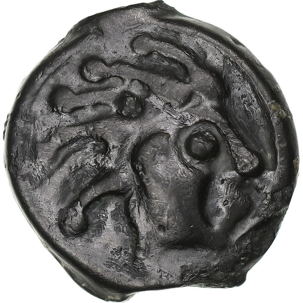 Senones, potin à la tête d’indien, Before 52 BC, Potin, | Celtic Coins