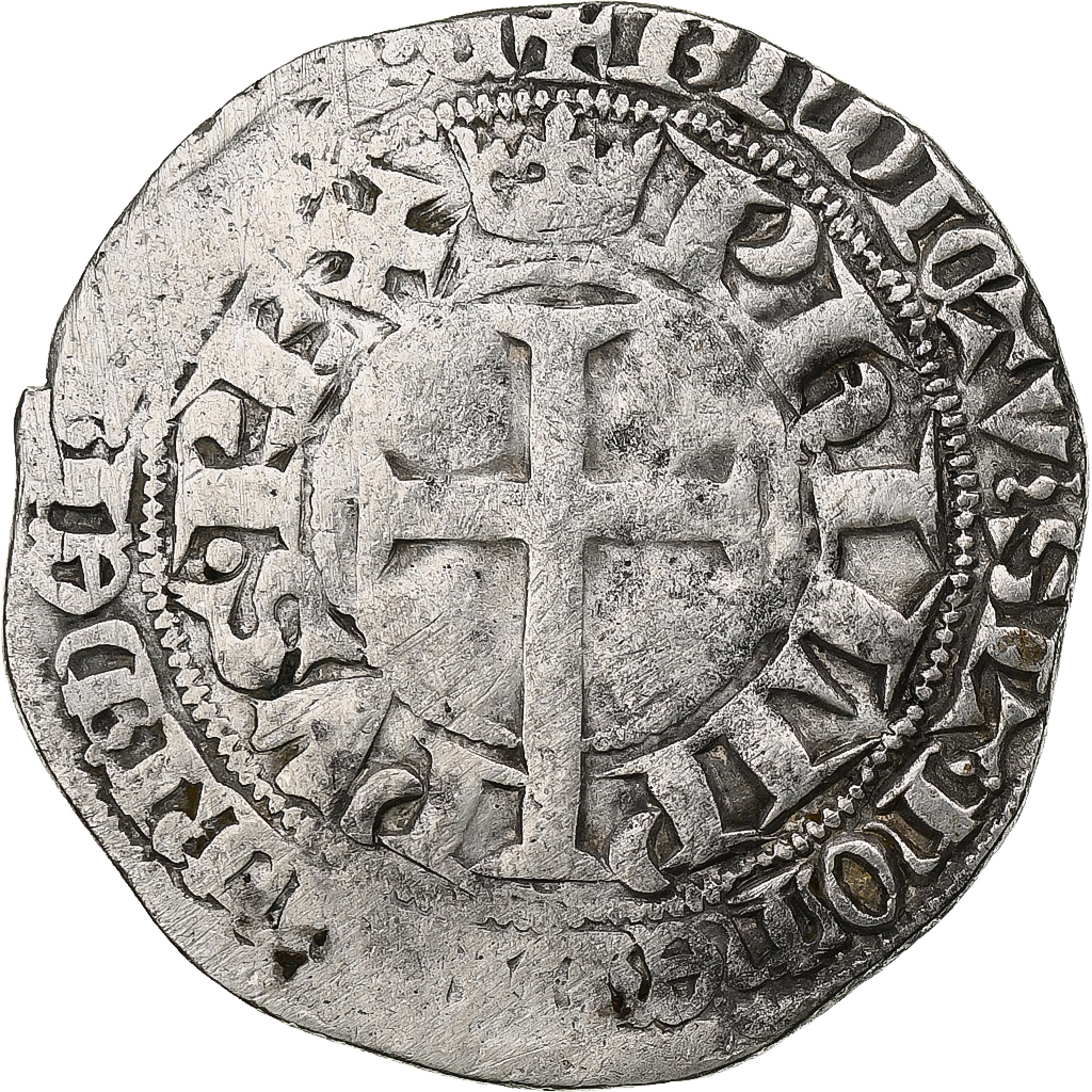 France, Philippe VI, Gros à la queue, 1348-1350, Billon, | European Coins