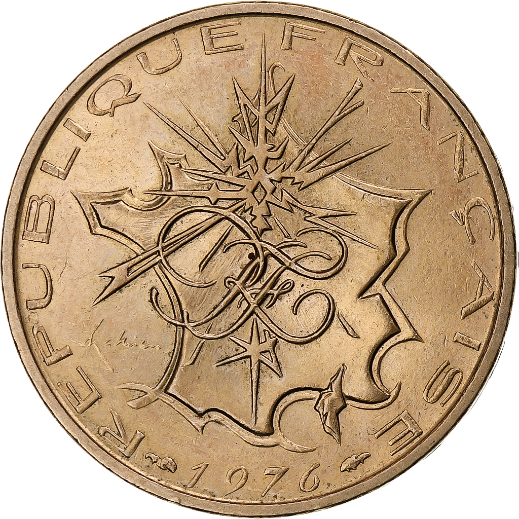 France, 10 Francs, Mathieu, 1976, Pessac, Tranche B, Copper-nickel ...