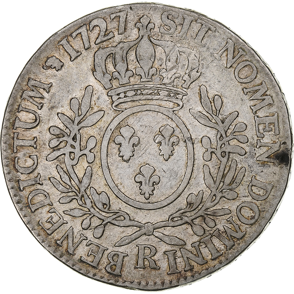 France, Louis XV, Ecu aux branches d'olivier, 1727, Orléans, Silver,