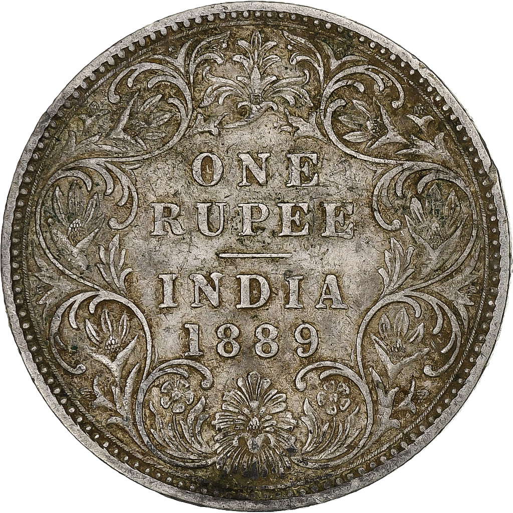 India-British, Victoria, Rupee, 1889, Bombay, Silver, , KM:492