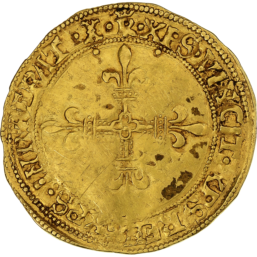 France, François Ier, Ecu d'or au soleil du Dauphiné, Romans, Gold,
