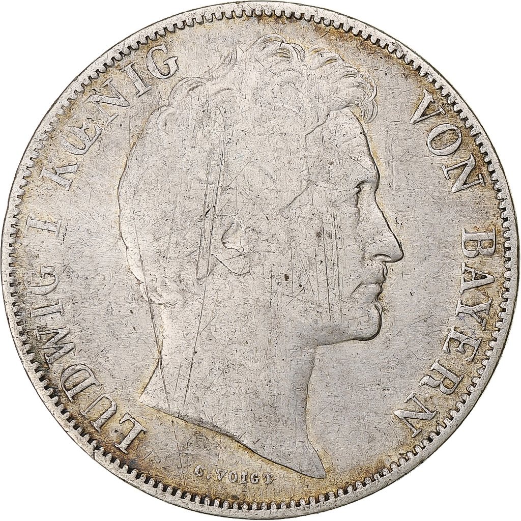 Germany, Kingdom of Bavaria, Ludwig I, Gulden, 1841, Munich, Silver,