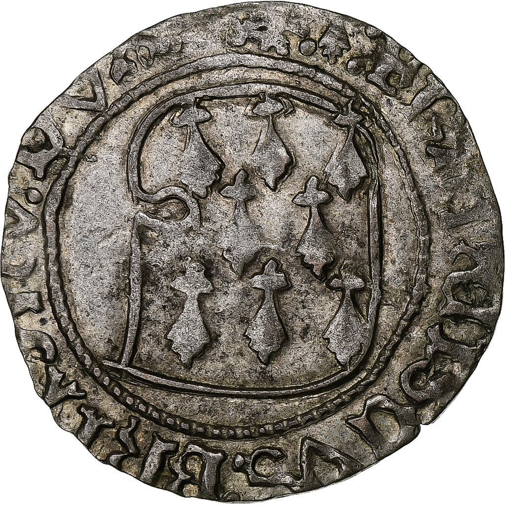 Duchy of Brittany, François II, Blanc à la targe, 1484-1488, Rennes, Billon