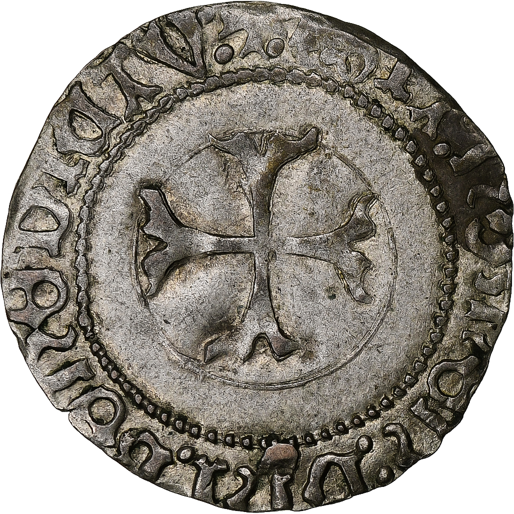 Duchy of Brittany, François II, Blanc à la targe, 1484-1488, Rennes, Billon