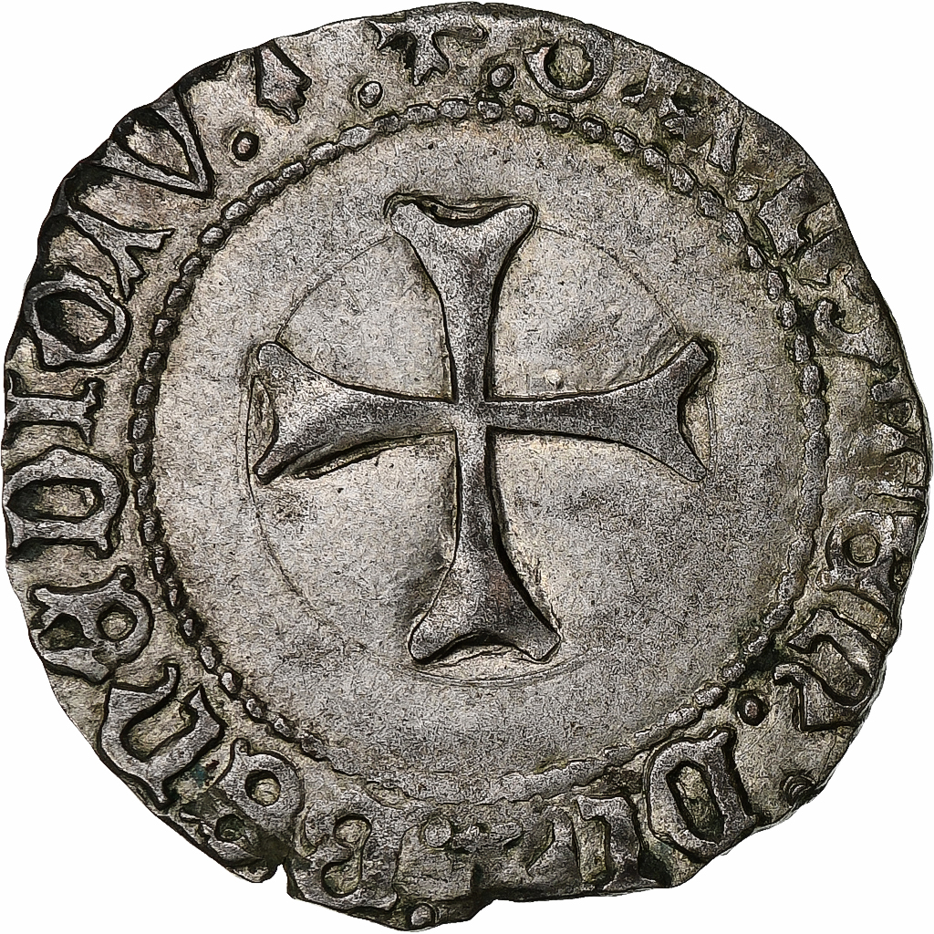 Duchy of Brittany, François II, Blanc à la targe, 1484-1488, Rennes, Billon