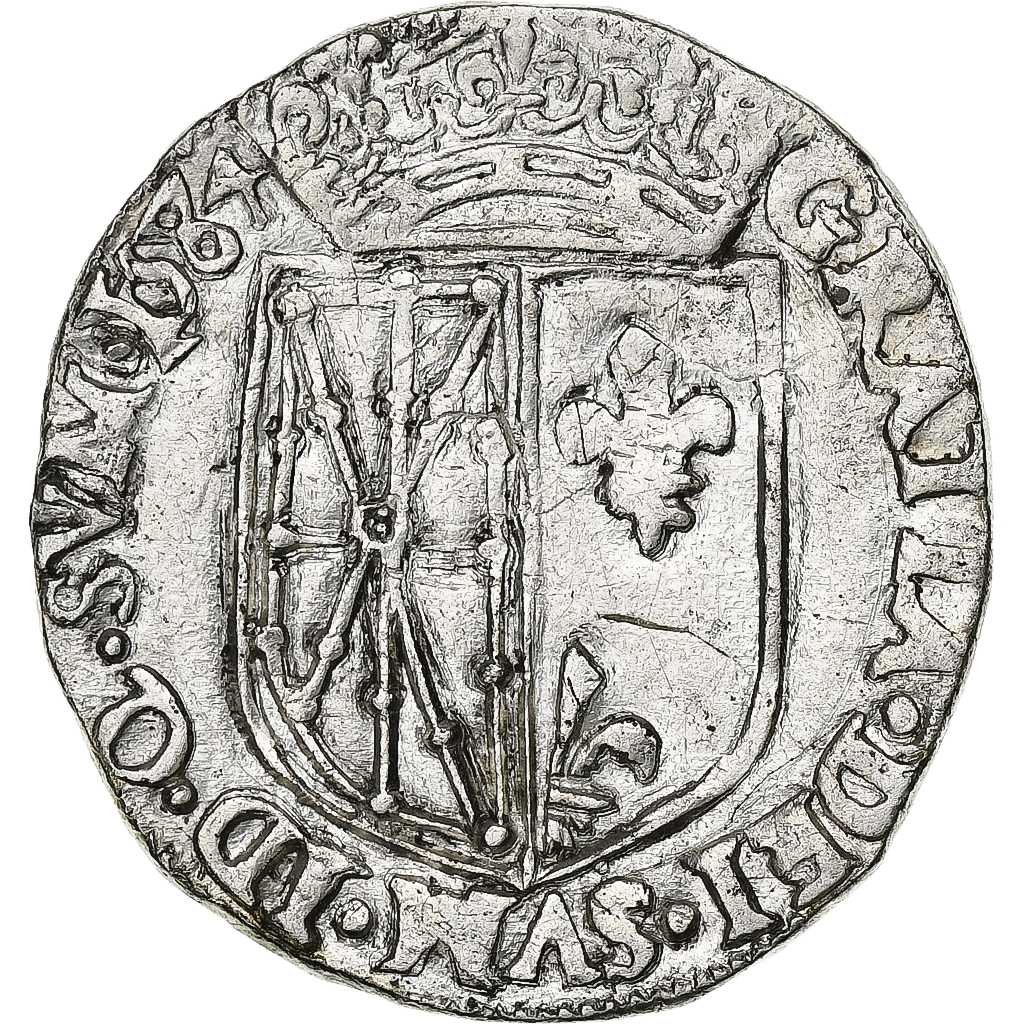 Kingdom of Navarre, Henri III (Henri II of Bearn), 1/4 Ecu, 1584, Saint ...