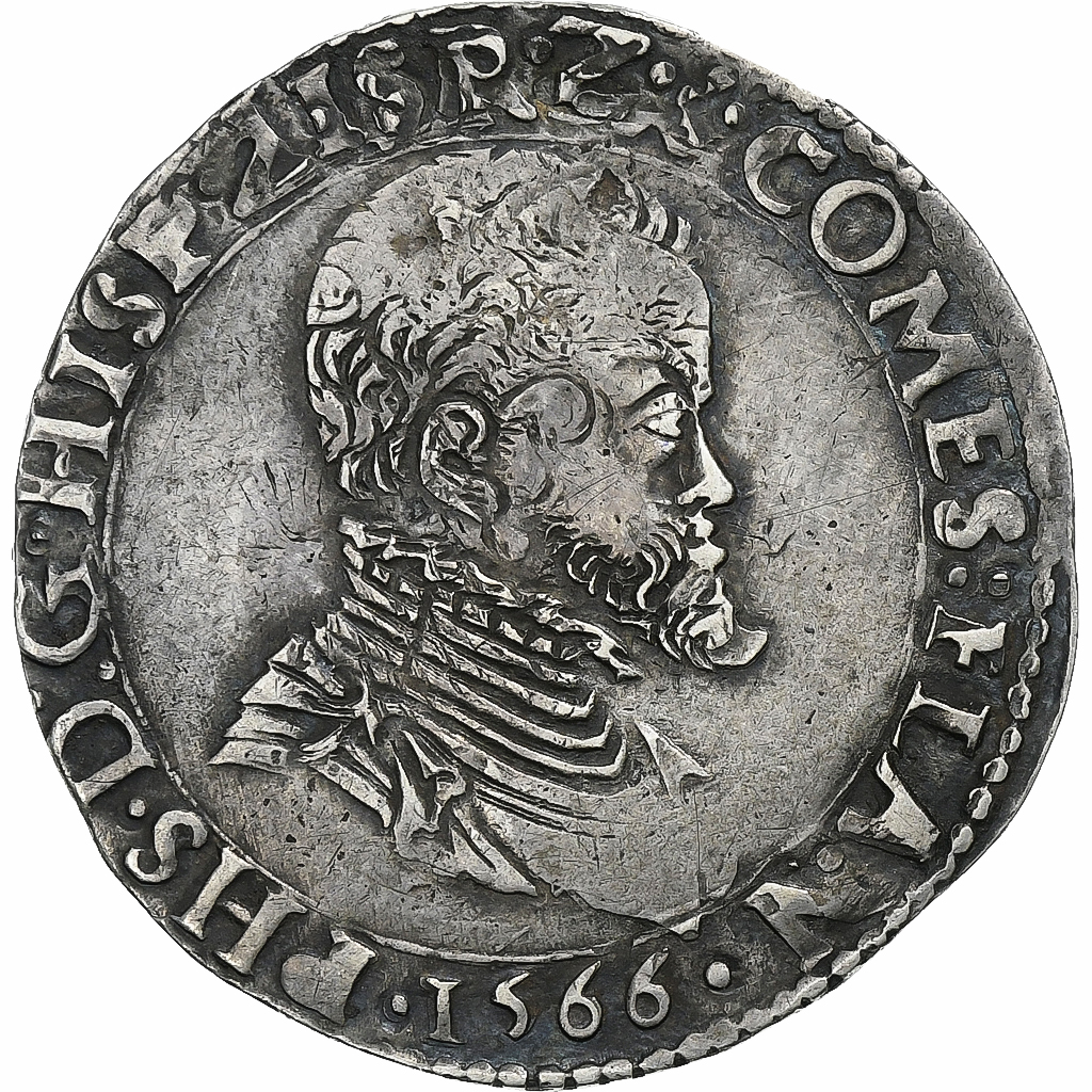 Spanish Netherlands, County of Flanders, Philip II, 1/5 Philipsdaalder ...