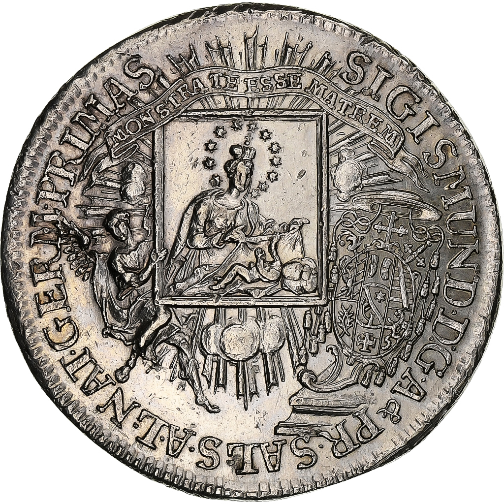 Bishopric of Salzburg, Sigismund von Schrattenbach, Thaler, 1758, Silver