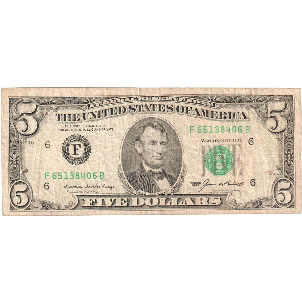 United States, Five Dollars, VF(20-25) | US Paper Money