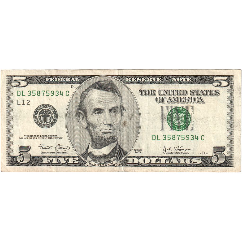 United States, Five Dollars, EF(40-45) | US Paper Money