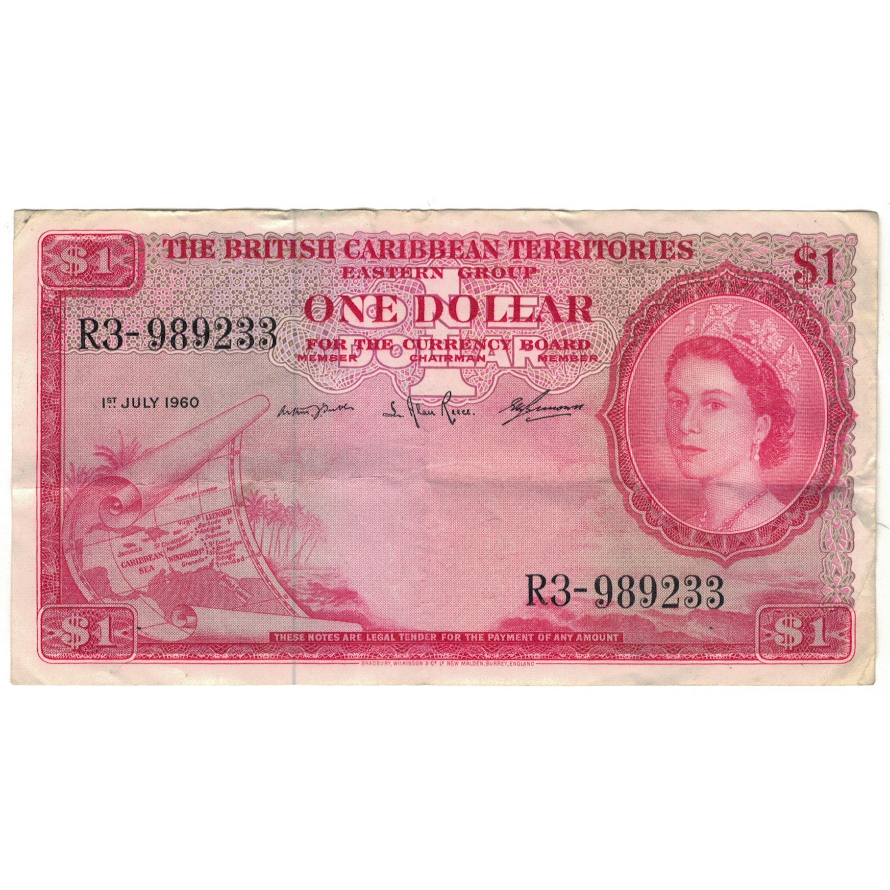 Banknote, British Caribbean Territories, 1 Dollar, 1960, 1960-07-01, KM:7c