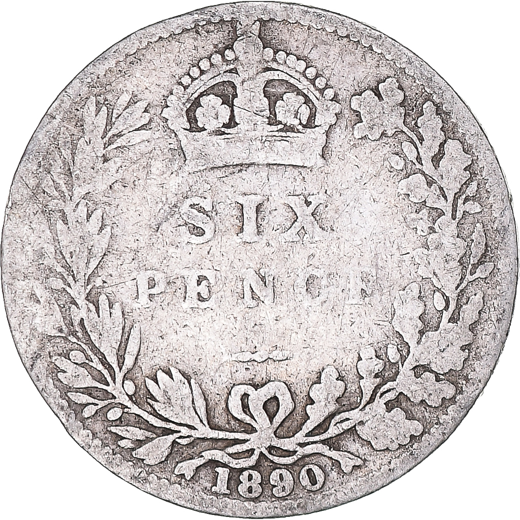 Coin, Great Britain, 6 Pence, 1890 | European Coins