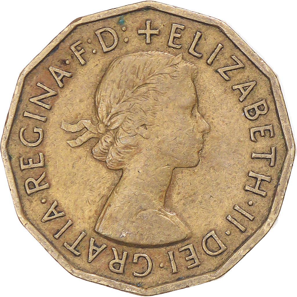 Coin, Great Britain, 3 Pence, 1954 | European Coins