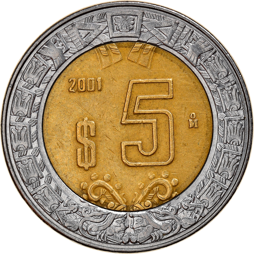  130226 Moneda M xico 5 Pesos 2001 Mexico Comprar Monedas De