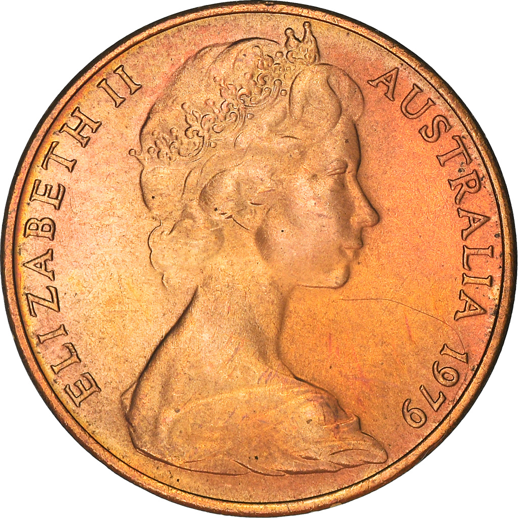 Coin, Australia, Elizabeth II, 2 Cents, 1979, Royal Australian Mint,