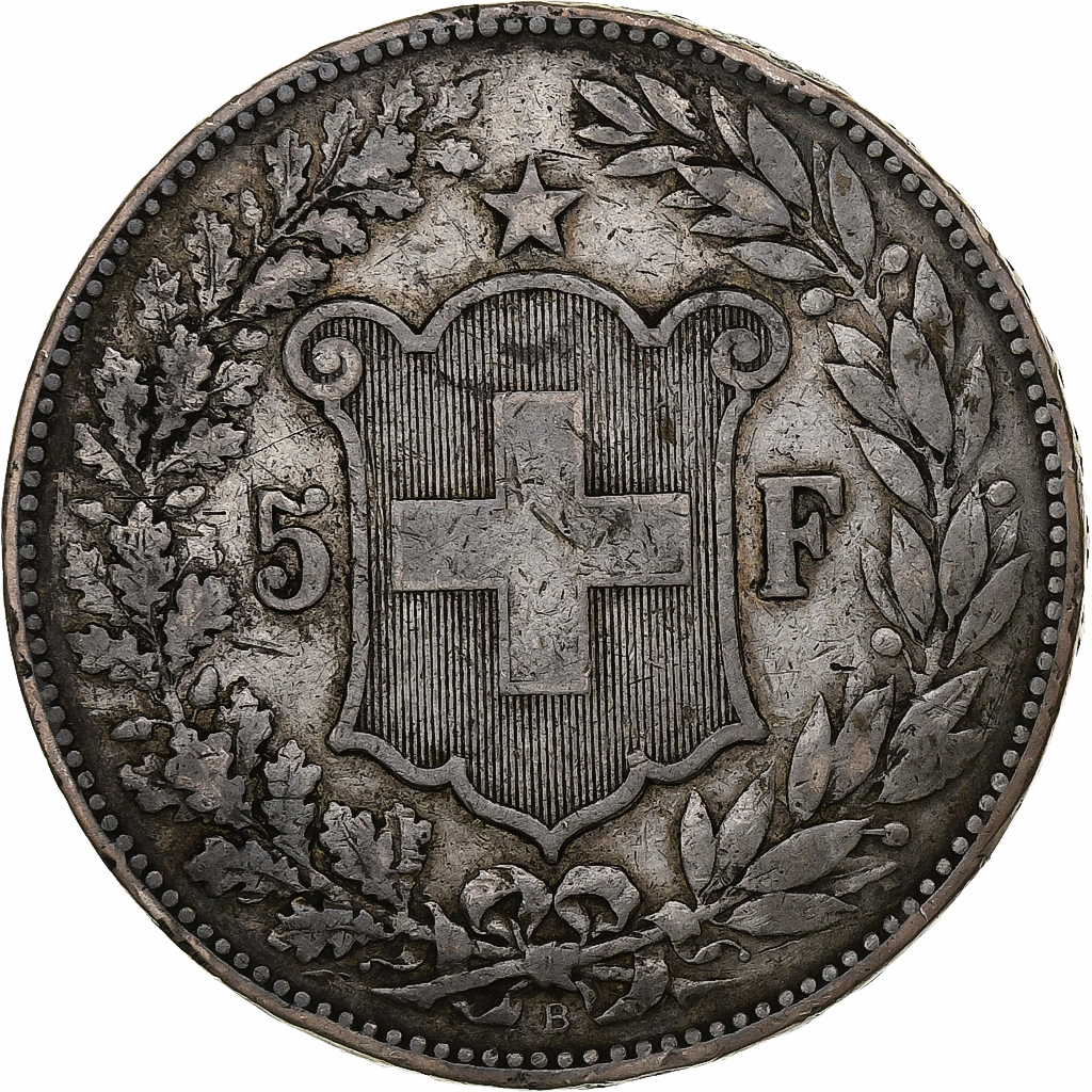 Switzerland, 5 Francs, Helvetia, 1890, Bern, Silver, , KM:34 | European ...